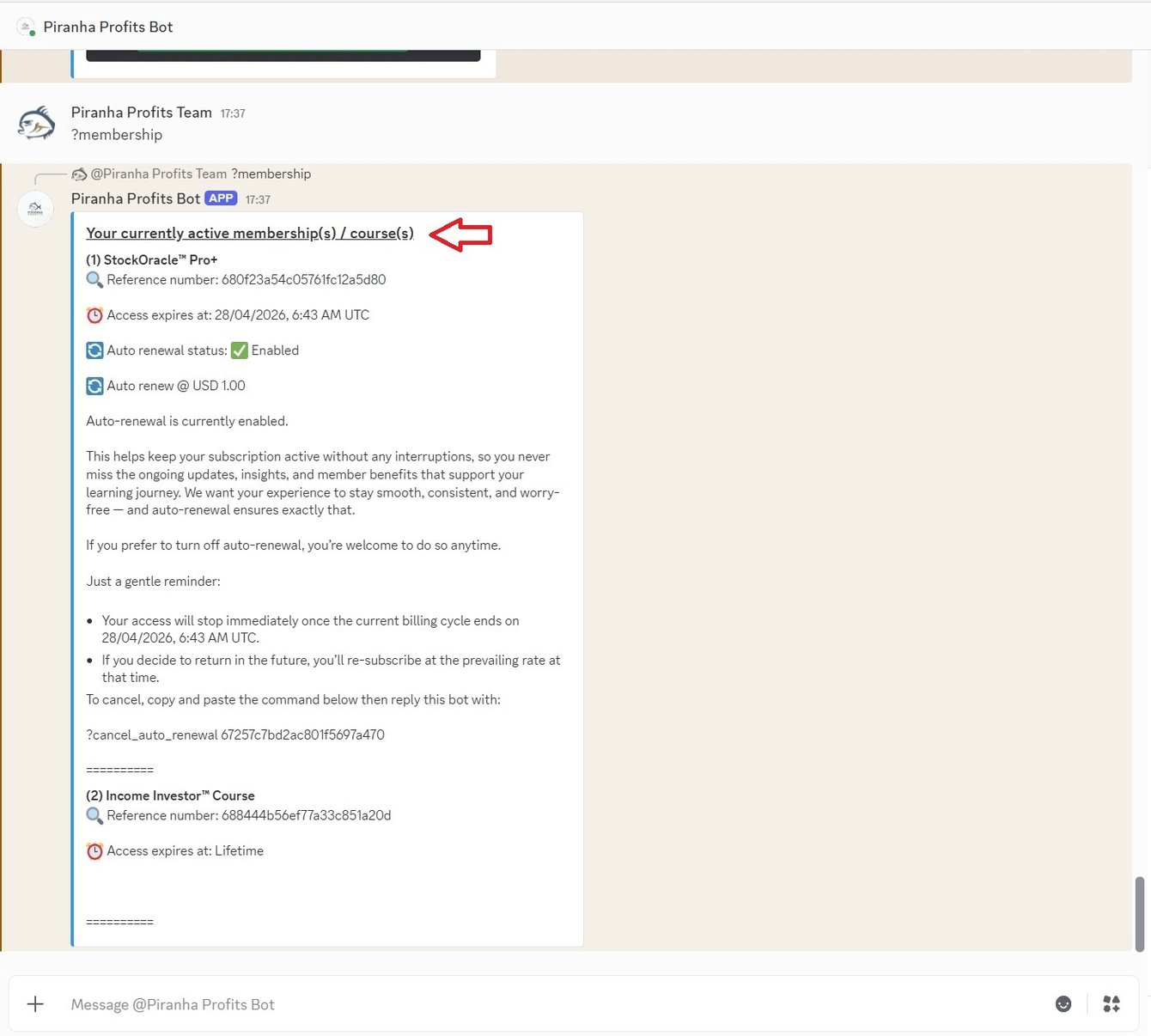 How to cancel auto-renewal for your Piranha Profits membership subscription