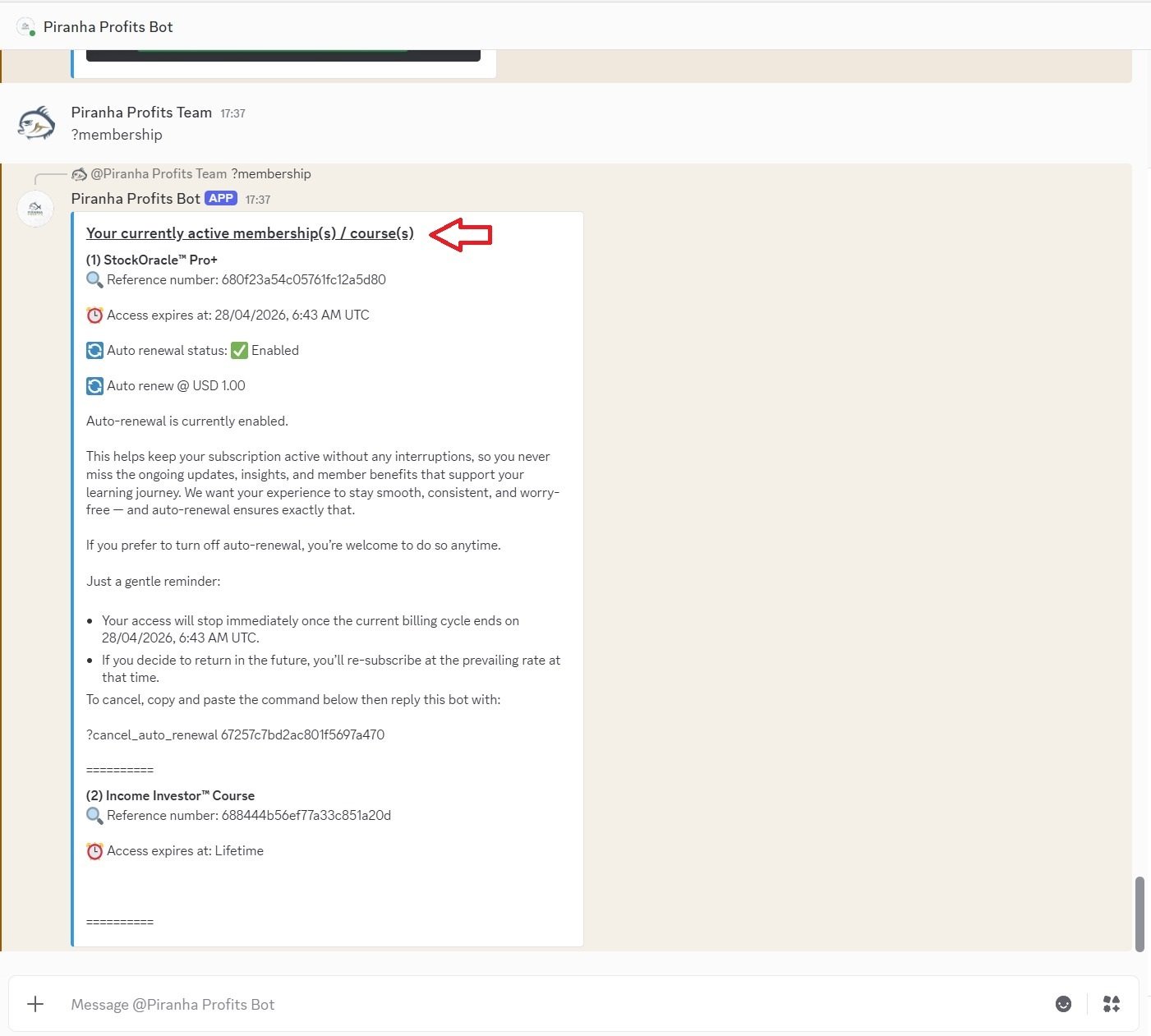 How to cancel auto-renewal for your Piranha Profits membership subscription