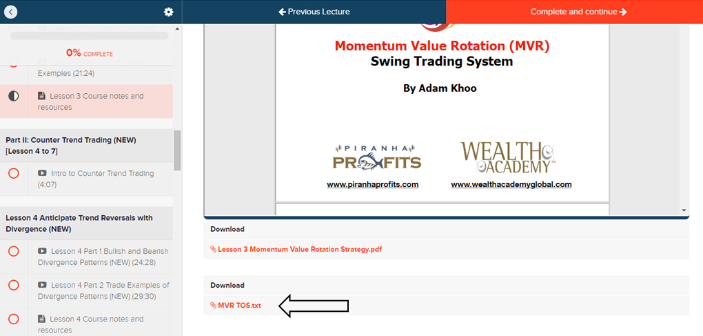 Where can I download the Momentum Value Rotation (MVR) TOS file?